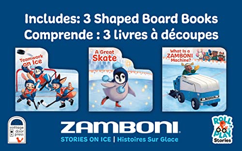 Zamboni Stories on Ice- Wheeled Board Book Set, 3-Book Gift Set With Rolling Truck Slipcase for Toddlers Ages 1-5 (Roll & Play Stories)