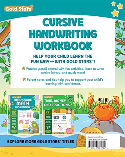 Cursive Handwriting Workbook for Kids Ages 8-12: 75+ Activities Including Lowercase and Capital Letter Cursive Writing, Letter Connections, and Penmanship (Gold Stars Series)