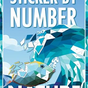 Sticker by Number Nature - 12 Designs Including Mountains, Waves, Flowers, Fish, Frogs, Birds, Dragonfly & More