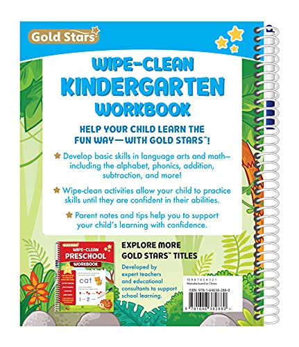 Wipe Clean Preschool Workbook for Kids Ages 3-5: Activities including Early Math, Letter and Number Tracing, First Phonics, Counting, Pen Control and More! Includes Dry Erase Marker