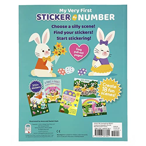 Funny Easter Bunny - My Very First Sticker by Number Activity Book for Kids, Includes Pull-Out Pages and 300 Stickers, Toddlers and Kids