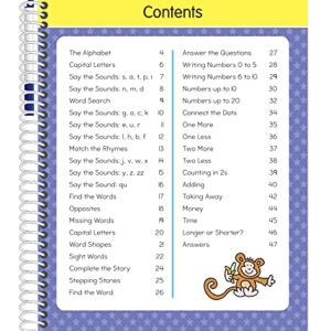 Wipe Clean Kindergarten Workbook for Kids Ages 5-6: All Subjects Including Writing, Math, Sight Words, Phonics, Reading, Addition and Subtraction, and More! Includes Dry Erase Marker