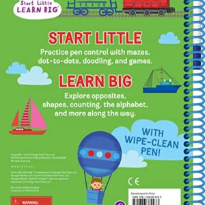 Wipe Clean Preschool Activity Book for Kids Ages 3 to 5: ABCs, Counting, Opposites, Shapes, Tracing, Pen Control and More (Start Little Learn Big Series)