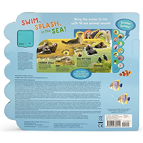 Swim and Splash in the Sea! Let's Listen to the Ocean - 10-Button Children's Sound Book, Ages 2-7