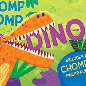 Chomp Chomp Dino Finger Puppet Board Book Ages 2-5; Includes Detachable Plush Finger Puppet For Playtime