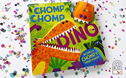 Chomp Chomp Dino Finger Puppet Board Book Ages 2-5; Includes Detachable Plush Finger Puppet For Playtime