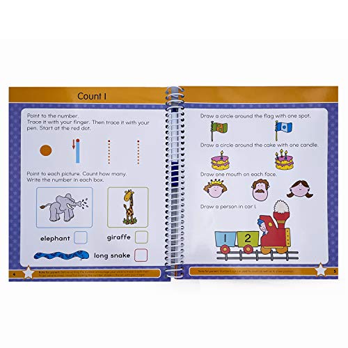 Wipe Clean Number Tracing Workbook for Preschool Kids Ages 3-5: Practice Pen Control, Numbers, Early Math Skills, Wipe Off Pen Included (Gold Star Series)