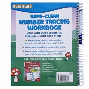 Wipe Clean Number Tracing Workbook for Preschool Kids Ages 3-5: Practice Pen Control, Numbers, Early Math Skills, Wipe Off Pen Included (Gold Star Series)