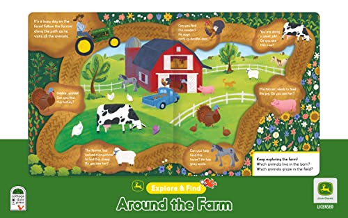 John Deere Around the Farm Explore & Find - A Hidden Look for the Pictures Beginner Board Book for Preschoolers and Toddlers Filled with Tractors, ... and More! (John Deere Explore & Find)