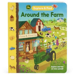 john deere around the farm explore & find - a hidden look for the pictures beginner board book for preschoolers and toddlers filled with tractors, ... and more! (john deere explore & find)