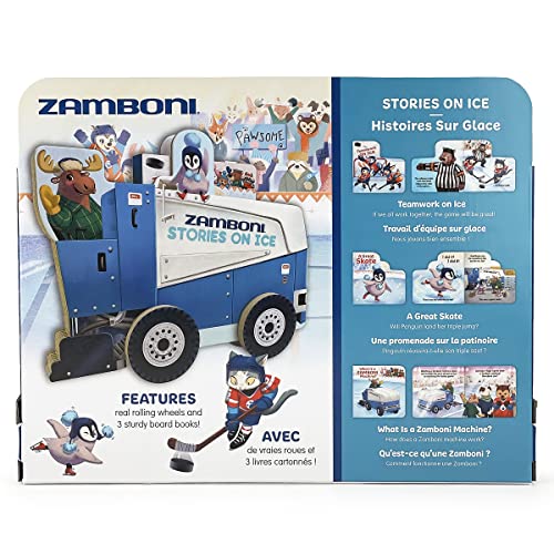 Zamboni Stories on Ice- Wheeled Board Book Set, 3-Book Gift Set With Rolling Truck Slipcase for Toddlers Ages 1-5 (Roll & Play Stories)