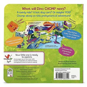 Chomp Chomp Dino Finger Puppet Board Book Ages 2-5; Includes Detachable Plush Finger Puppet For Playtime