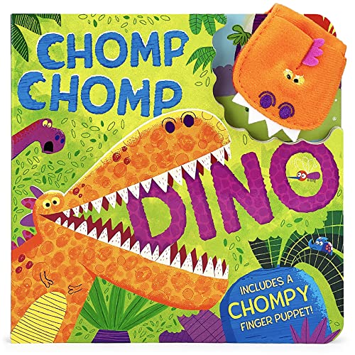 Chomp Chomp Dino Finger Puppet Board Book Ages 2-5; Includes Detachable Plush Finger Puppet For Playtime