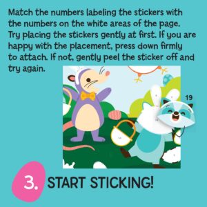 Funny Easter Bunny - My Very First Sticker by Number Activity Book for Kids, Includes Pull-Out Pages and 300 Stickers, Toddlers and Kids