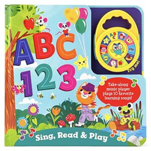 abc 123 sing, read & play - children's deluxe music player toy and board book set, ages 1-5