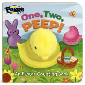 one, two, peep! peeps finger puppet board book easter basket gifts or stuffer ages 0-3