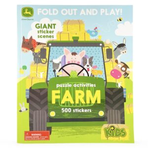 farm - 500 stickers and puzzle activities: fold out and play! (john deere: children's interactive fold out and play puzzle activity book)