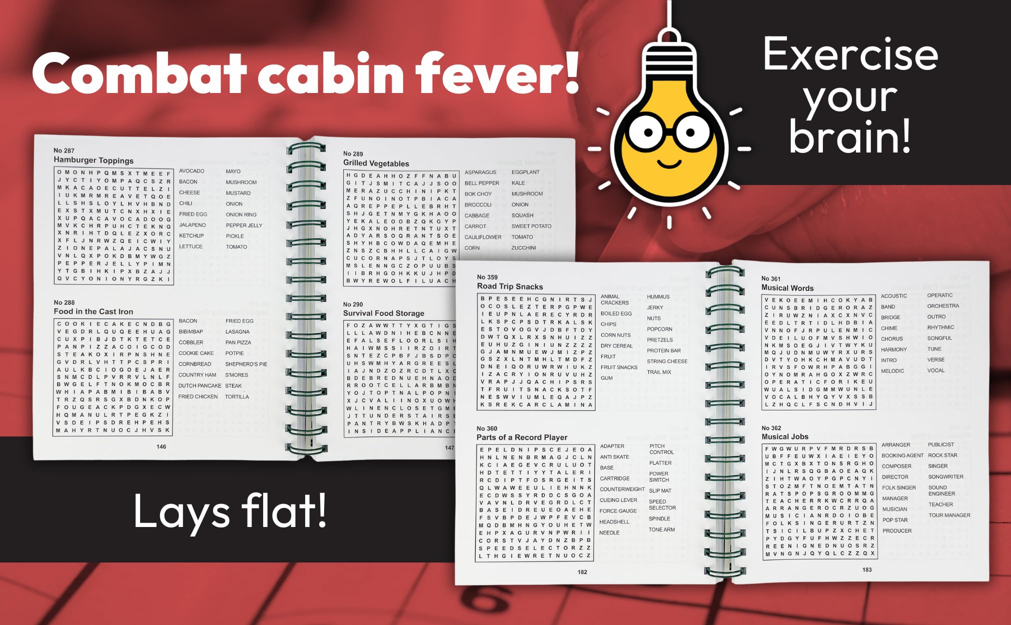 Cabin Fever Word Search Puzzles: Multi-Level Spiral-Bound Puzzle Word Search Book for Adults Including More Than 450 Variety Puzzles (Part of the Brain Busters Puzzle Collection)