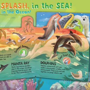 Swim and Splash in the Sea! Let's Listen to the Ocean - 10-Button Children's Sound Book, Ages 2-7