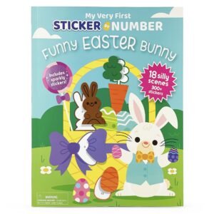 funny easter bunny - my very first sticker by number activity book for kids, includes pull-out pages and 300 stickers, toddlers and kids