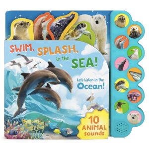 swim and splash in the sea! let's listen to the ocean - 10-button children's sound book, ages 2-7