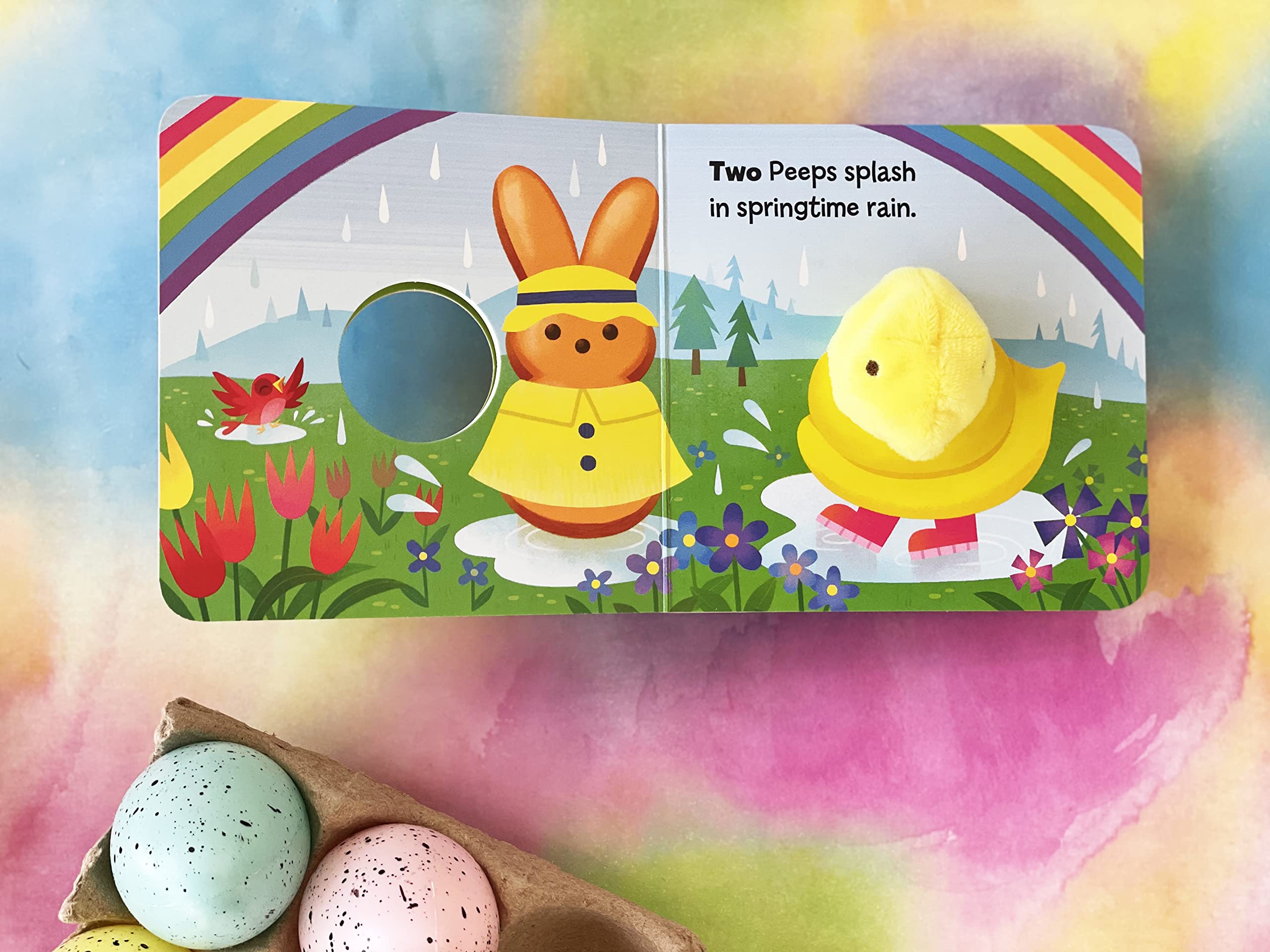 One, Two, PEEP! Peeps Finger Puppet Board Book Easter Basket Gifts or Stuffer Ages 0-3