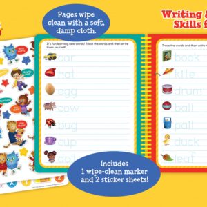 ​Daniel Tiger's Neighborhood Wipe Clean Writing & Tracing Workbook Skills for Preschool Kids Ages 3 - 5: Practice Pen Control, ABC's, Numbers, Handwriting, Wipe Off Pen Included