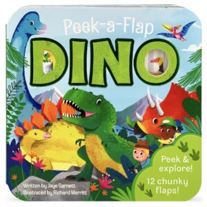 peek-a-flap dino - children's lift-a-flap board book, gift for little dinosaur lovers, ages 2-7