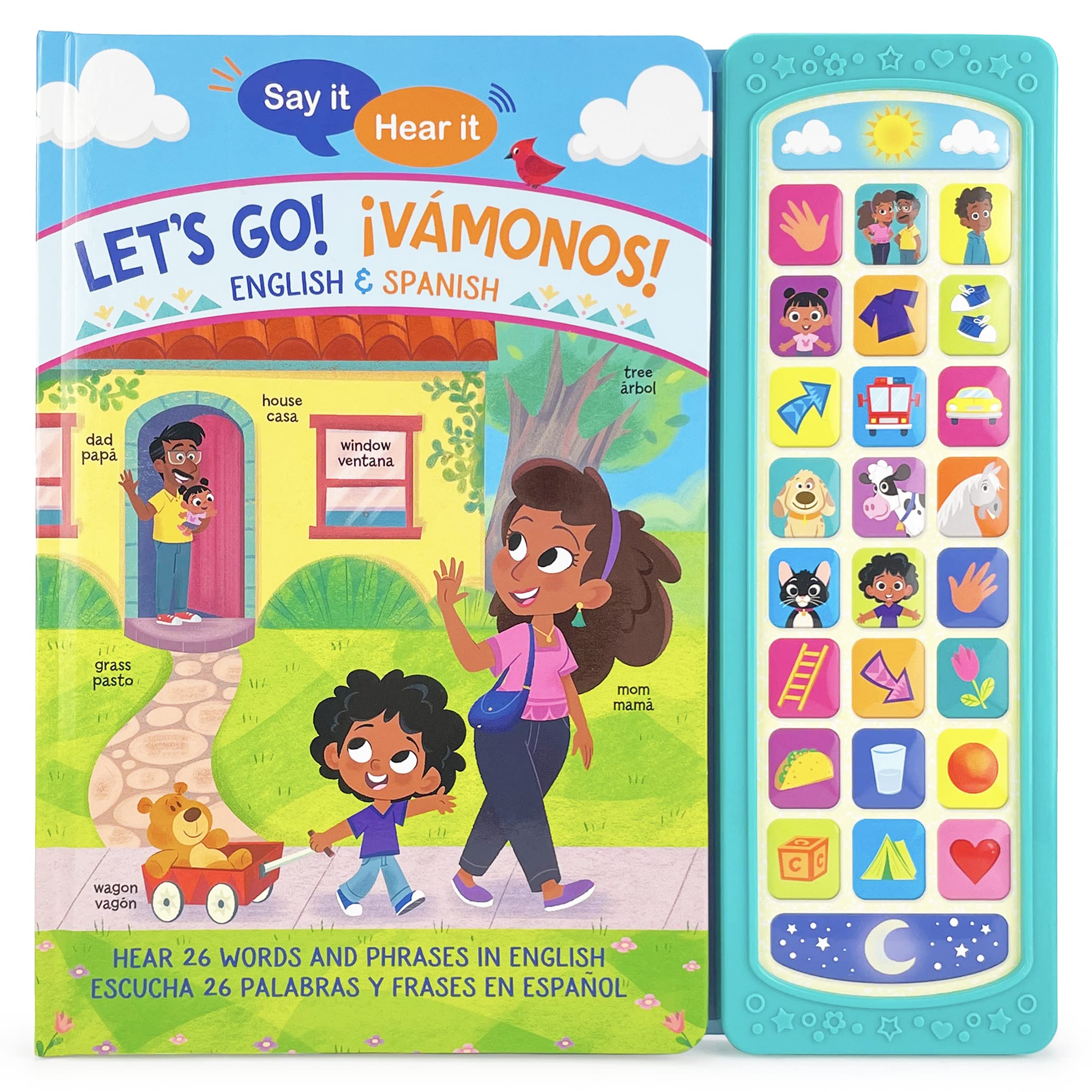 Let's Go! ¡Vámonos! English & Spanish First Words Bilingual Sound Book for Children and Preschoolers: Early Learning Practice Dual Language (Say It, Hear It) (English and Spanish Edition)