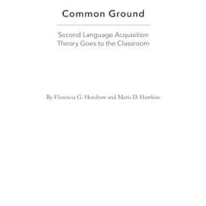 Common Ground: Second Language Acquisition Theory Goes to the Classroom