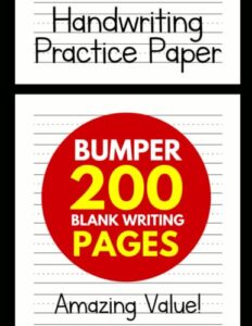 handwriting practice paper for kids: bumper 200-page dotted line notebook (handwriting practice paper notebook / blank handwriting practice books for kids)