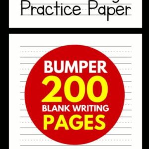 Handwriting Practice Paper for Kids: Bumper 200-Page Dotted Line Notebook (Handwriting Practice Paper Notebook / Blank Handwriting Practice Books For Kids)