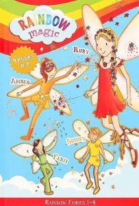 rainbow magic rainbow fairies: books #1-4: ruby the red fairy, amber the orange fairy, sunny the yellow fairy, fern the green fairy