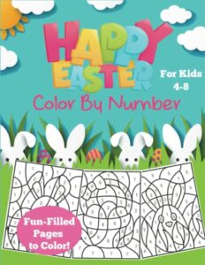 happy easter color by number for kids 4-8