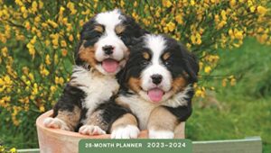 puppies 2023 – 2024 28 month planner: 2 year pocket calendar