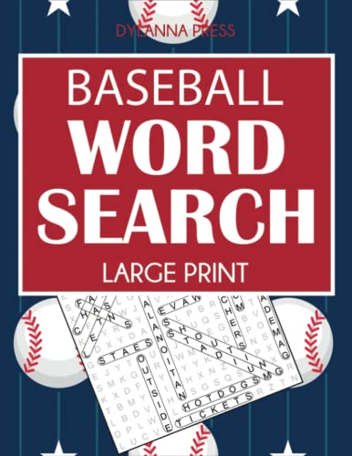 Baseball Word Search Large Print