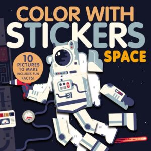 color with stickers: space: create 10 pictures with stickers!