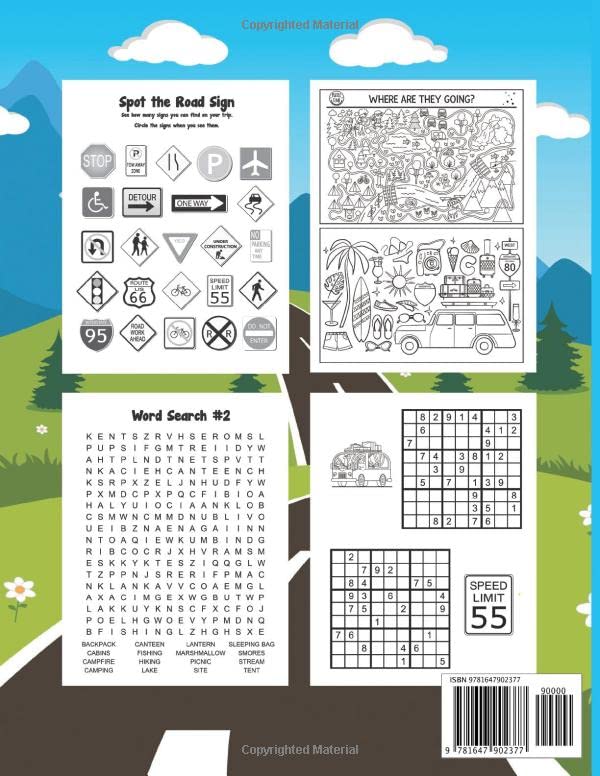 Road Trip Activity Book: Travel Games and Puzzles for Kids 6-12