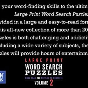 Large Print Word Search Puzzles Volume 2: Over 200 Puzzles to Complete with Solutions - Include Spiral Bound / Lay Flat Design and Large to Extra-Large Font for Word Finds (Brain Busters)