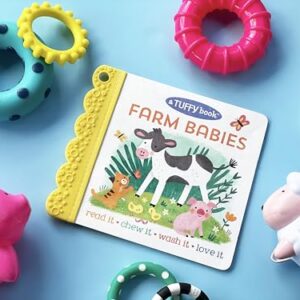 Tuffy Farm Babies Book - Washable, Chewable, Unrippable Pages With Hole For Stroller Or Toy Ring, Teether Tough, Ages 0-3 (A Tuffy Book)