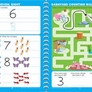 School Zone - Kindergarten Write & Reuse Workbook - Ages 5 to 6, Spiral Bound, Write-On Learning, Wipe Clean, Includes Dry Erase Marker, Early Math, and More (School Zone Write & Reuse Workbook)