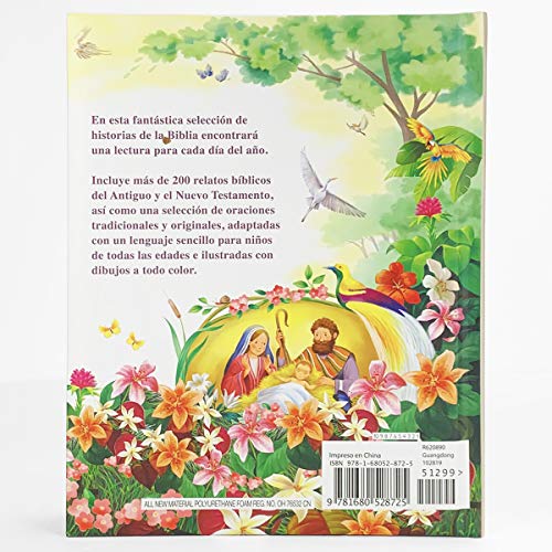 365 Historias de la Biblia y Oraciones / 365 Bible and Prayers Padded Treasury Guilded (Spanish Language), Ages 3-8 (en español) (Little Sunbeams) (Spanish Edition)