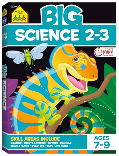 School Zone - Big Science Workbook - 320 Pages, Ages 7 to 9, 2nd Grade, 3rd Grade, Weather, Seeds, Plants, Insects, Mammals, Ocean Life, Birds, and More (School Zone Big Workbook Series)