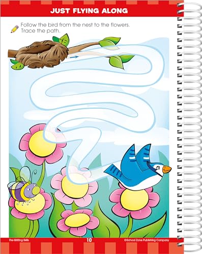 School Zone - Big Preschool Workbook - 320 Spiral Pages, Ages 3 to 5, Colors, Shapes, Numbers, Early Math, Alphabet, Pre-Writing, Phonics, Following Directions, and More (Big Spiral Bound Workbooks)