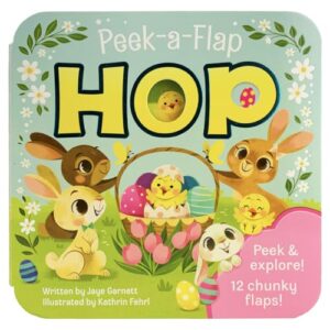 peek-a-flap hop - children's lift-a-flap board book gift for easter basket stuffers, ages 2-5