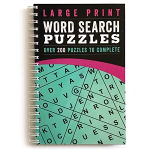 large print word search puzzles: over 200 puzzles for adults to complete with solutions - include spiral bound / lay flat design and large to extra-large font for word finds (brain busters)