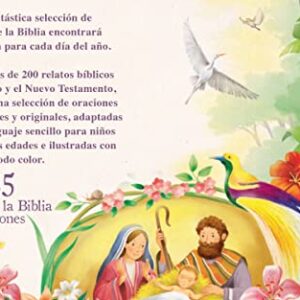 365 Historias de la Biblia y Oraciones / 365 Bible and Prayers Padded Treasury Guilded (Spanish Language), Ages 3-8 (en español) (Little Sunbeams) (Spanish Edition)