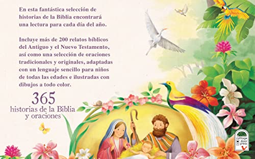 365 Historias de la Biblia y Oraciones / 365 Bible and Prayers Padded Treasury Guilded (Spanish Language), Ages 3-8 (en español) (Little Sunbeams) (Spanish Edition)