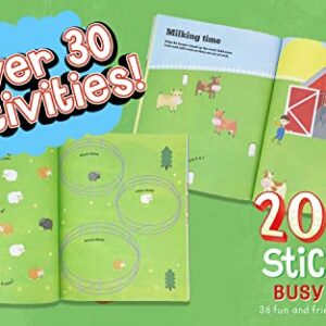 2000 Stickers: Busy Farm Activity and Sticker Book for Kids Ages 3-7 (Puzzles, Mazes, Coloring, Dot-to-Dot, And More!)