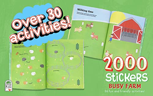 2000 Stickers: Busy Farm Activity and Sticker Book for Kids Ages 3-7 (Puzzles, Mazes, Coloring, Dot-to-Dot, And More!)